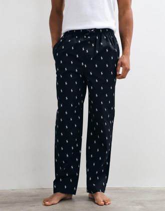 Polo Ralph Lauren Loungebhose mit Allover-Logo in Schwarz