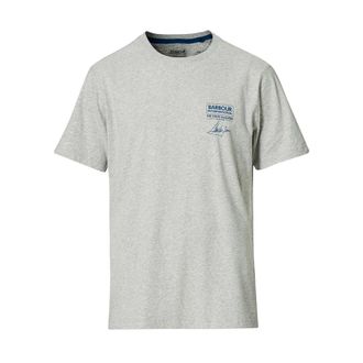 Barbour SMQ Signature T-Shirt Grau - - Tops - Herren - Grau - L