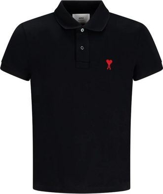 Ami Homme, Tops, Noir, Taille: L Polo Ami de Coeur