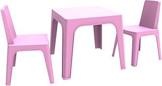 Resol garbar Resol Kinder Julieta Set von 2 St&uuml;hle und 1 Tisch, Kunststoff/Polypropylen, Rosa, 60 x 51 x 78 cm, 3 St&uuml;ck