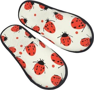 Generic Pantoufles En Coton Motif Ladybugs L&eacute;gers Pantoufles De Voyage Chaud Chausson Hotel Pour H&ocirc;tel Voyage Automne L