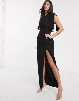 Vesper Robe longue asym&eacute;trique - Noir