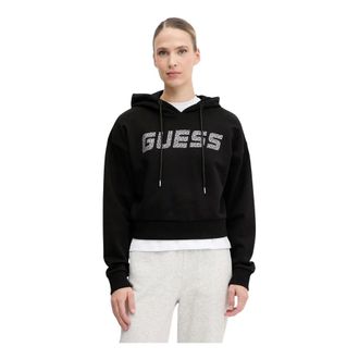 Guess Femme, Sweatshirts et sweats &agrave; capuche, Noir, Taille: 38 FR Primula Sweat &agrave; capuche