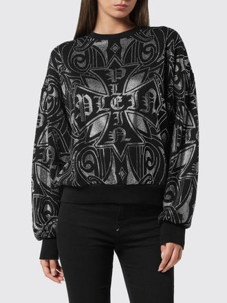 Philipp Plein Sweat-shirt en jersey avec monogramme en strass et &eacute;paules tombantes