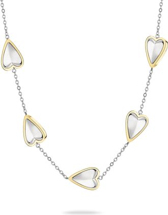 Liebeskind BERLIN Necklace - Halskette aus Edelstahl - Bicolor Silber/IP Gold - Ankerkette verstellbar bis 50 cm - wasserfest & hautfreundlich
