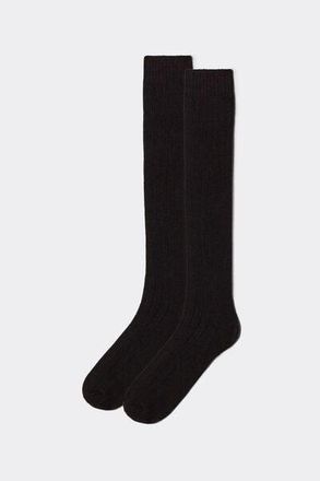 Calzedonia Lange Gerippte Herrensocken Mit Wolle Und Cashmere Braun