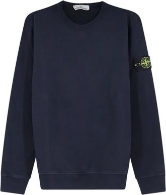 Stone Island Homme, Sweatshirts et sweats &agrave; capuche, Bleu, Taille: L SweaT-shirt en coton &agrave; col rond