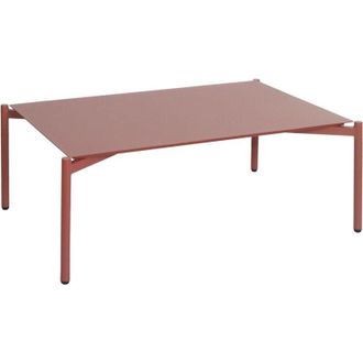 Hhg Aluminium-Gartentisch HHG 594, Outdoor Kaffeetisch Tisch Balkontisch, 105x65cm terrakotta