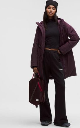 lululemon Parka imperm&eacute;able et isol&eacute;e &agrave; taille ajustable pour Femmes - Noir/Violet - Taille XS