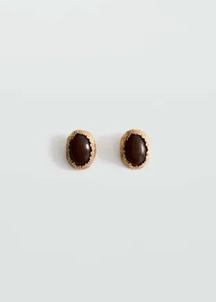 Mango Boucles doreilles r&eacute;sine combin&eacute;es texture or - Femme - Taille unique - MANGO
