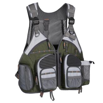 Bassdash Gurt-Angelweste verstellbar f&uuml;r M&auml;nner und Frauen, f&uuml;r Fliegenbarschangeln und Outdoor-Aktivit&auml;ten, Dunkelgr&uuml;n, Einheitsgr&ouml;&szlig;e