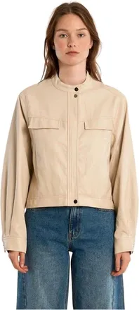 Molly Bracken Femme, Vestes, Beige, Taille: 36 FR Veste en Simili Cuir