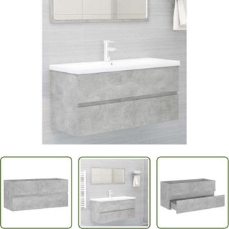 vidaXL Badezimmer Schrank - Waschbeckenunterschrank Betongrau 100x38,5x45 cm Holzwerkstoff