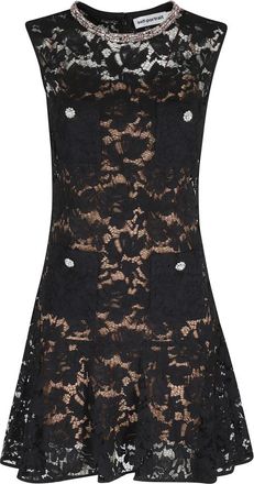 Self Portrait Femme, Robes, Noir, Taille: 38 FR Lace Crystal Mini Dress
