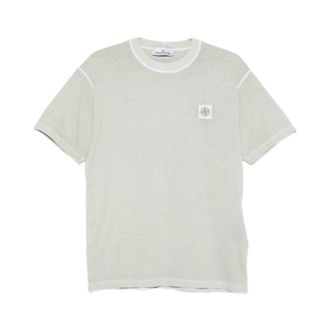Stone Island Homme, Tops, Vert, Taille: 2XL T-Shirt avec Logo