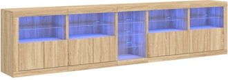 vidaXL Sideboard mit LED-Leuchten Sonoma-Eiche 283x37x67 cm Vidaxl