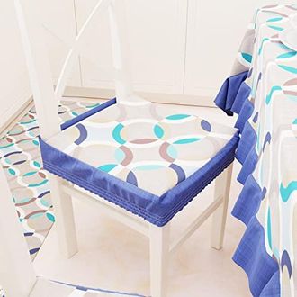 Petti Artigiani Italiani Kissen für Küchenstühle mit Gummiband, 2 Stück, Stuhlkissen aus Baumwolle mit Gummizug 40 x 40 cm - 2er-Set Design Blau 100% Made in Italy