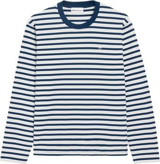 Ami Tee-shirt Marini&egrave;re Manches Longues Coupe Boxy Avec Patch Ami De Coeur