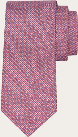 Ferragamo Herren Seidenkrawatte mit Klammern-Print Rosa