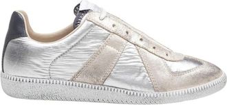 Maison Margiela Low-Top Sneaker - Replica Sneakers In Metallic Leather And Suede - Gr. 37,5 (EU) - in Wei&szlig; - f&uuml;r Damen