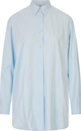 Jil Sander Femme, Blouses et Chemises, Bleu, Taille: 44 FR Chemise L&eacute;g&egrave;re en Popeline de Coton