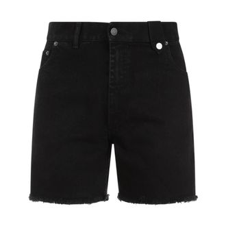 EGONlab. Schwarze Denim Shorts Gerader Fransensaum - - Shorts - Herren - Schwarzk - S