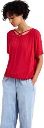 Street One Damen A345730 Blusenshirt mit Bänderdetail, Glory Red, 42