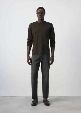 Mango T-shirt 100 % coton regular-fit marron - Homme - XXL - MANGO MAN