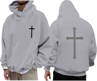 Generic Sweat &agrave; capuche pour homme - Pull surdimensionn&eacute; - D&eacute;contract&eacute; - Couleur unie - Coupe droite - Confortable - Doux - Haut tendance - Printemps - Automn