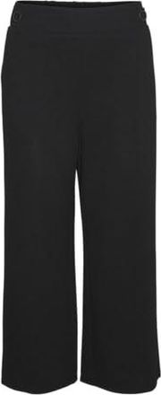 Vero Moda Vmliva Pantalon Noos Hw Wide 7/8 Jersey, Noir, M / 32L Femme