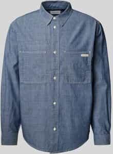 Calvin Klein Jeans Regular Fit Jeanshemd mit Label-Detail Modell EASY CHAMBRAY