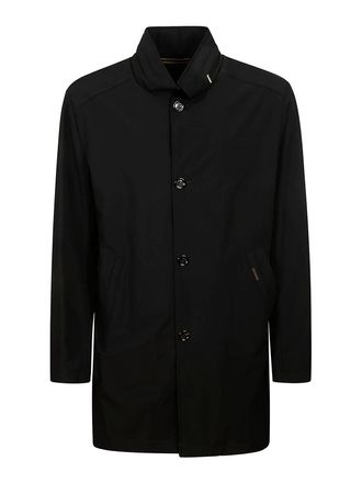 Moorer Manteau Au Genou - Bleu Fonc&eacute;