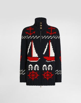 Dolce & Gabbana Strickjacke Aus Baumwolle Mit Intarsienmuster - Mann Strickwaren Mehrfarbig Xxl