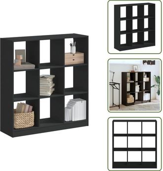 vidaXL Vidaxl - B&uuml;cherregal Schwarz 102x32x108 cm Holzwerkstoff - BucheRegal - Holzregal - Wohnraumorganisation - Aufbewahrungsl&ouml;sung - Schwarz