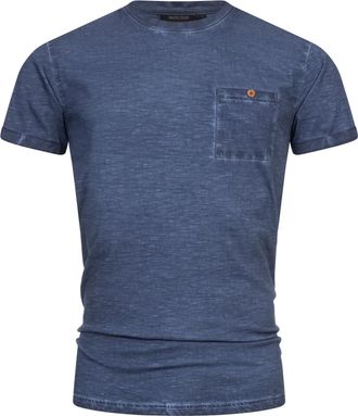 Indicode Herren INKilmon T-Shirt mit Rundhals-Ausschnitt aus 100% Baumwolle | Herrenshirt Sommershirt Blue, XXL