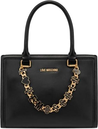 Love Moschino Shopper & Totes - Structured Black Handbag With Distinctive Gold-Ton - Gr. unisize - in Schwarz - für Damen