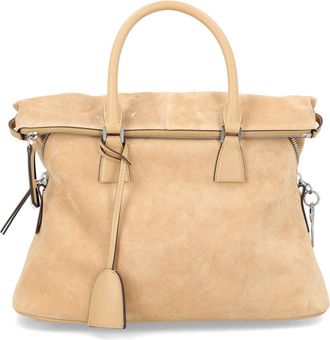 Maison Margiela Unisex 5ac Medium Leather Handbag Beige Handbags Hand Bags