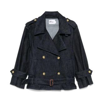 Self Portrait Femme, Vestes, Bleu, Taille: 36 FR Denim Trench Jacket