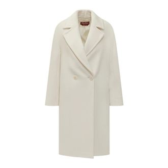 Max Mara Femme, Manteaux, Blanc, Taille: 36 FR Double-Breasted Coat