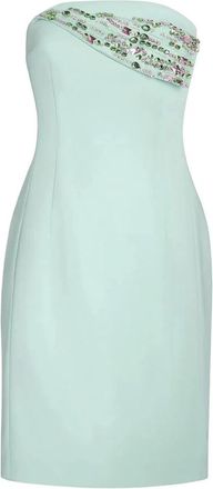 Genny Femme, Robes, Vert, Taille: 46 FR Strapless Tube Dress