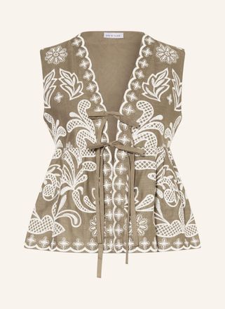 Mrs & Hugs Mrs & Hugs Bluse Mit Leinen gruen