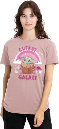 Star Wars Grogu Cutest In The Galaxy Ladies T Shirt, Pink, Medium
