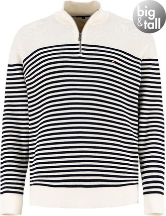 Tommy Hilfiger Herren Troyer weiß Baumwolle gestreift