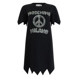 Moschino Kleid mit Logo - - Dresses - Damen - Schwarzk - S