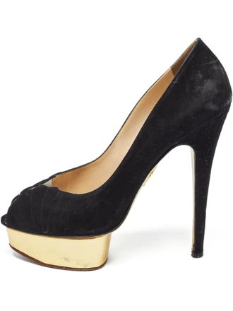 Charlotte Olympia Pre-owned Peeptoe-Pumps mit Plateau 145mm - Schwarz