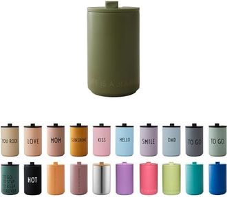 DESIGN LETTERS Thermobecher | Thermobecher kaffee to go | Kaffeebecher To Go aus Edelstahl doppelwandig isoliert, auslaufsicher | Geschenke f&uuml;r frauen, M&auml;nner | Trav