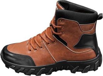 Generic Chaussures de Randonn&eacute;e Homme Lacets Patchwork Chaussures Montante Grande Taille Bottes Courtes Plates Semelle Antid&eacute;rapante Tendances Baskets pour Tr