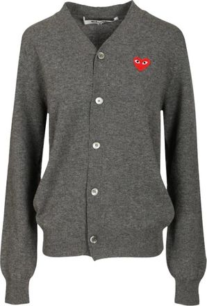 Comme Des Gar&ccedil;ons Homme, Pulls, Gris, Taille: L Cardigan en laine avec logo
