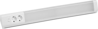 Lampenlux LED Unterbauleuchte Korel Eckleiste mit Steckdosen und Wippschalter IP20 (76cm)