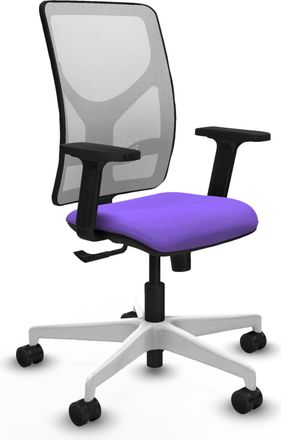 Piqueras y Crespo Schreibtischstuhl, wei&szlig; und lila, mit 2D-Armlehnen, h&ouml;henverstellbare Lendenwirbelst&uuml;tze, ausgestattet mit 3 Positionen und Schneideschaum, Wei&szlig;/Lila